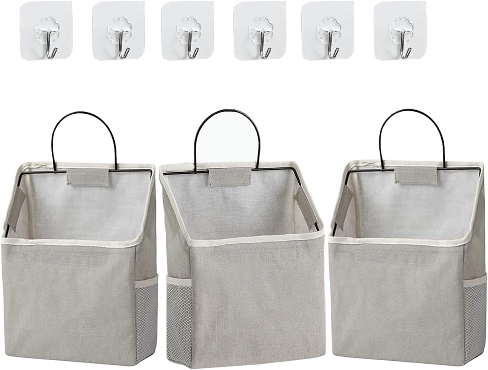 Amazon.com: Chumia 6 Pack Wall Hanging Baskets Storage Bag Bathroom ...