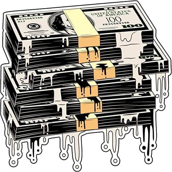 Amazon.com - Stack of Money Vinyl Sticker - Cash Stickers - Funny ...