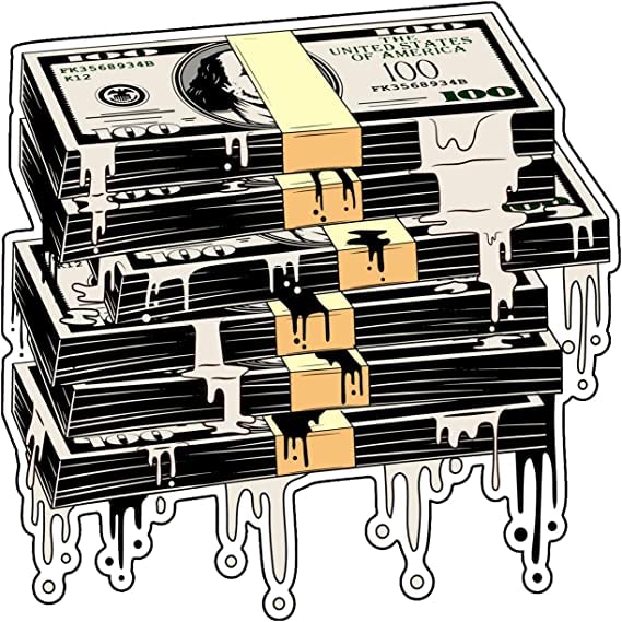 Amazon.com - Stack of Money Vinyl Sticker - Cash Stickers - Funny ...