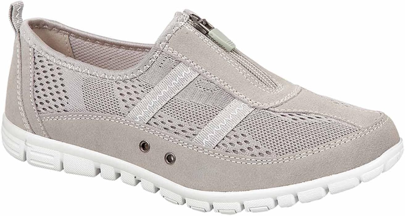 Womens Extra Wide FIT EEE Casual Leather Lined Shoes Trainers Size 4-9 ...