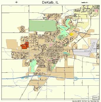 Amazon.com: Large Street & Road Map of DeKalb, Illinois IL - Printed ...