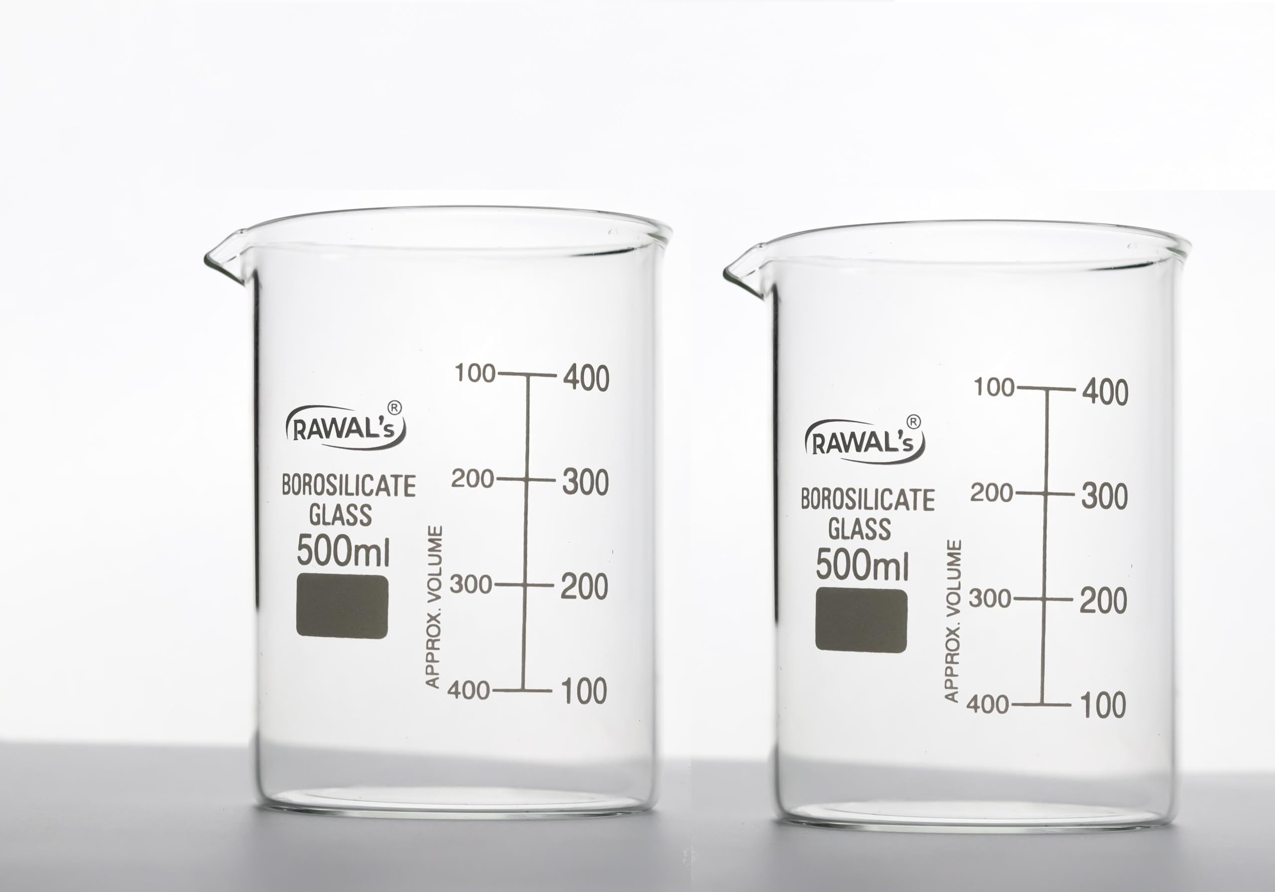 RAWAL'S Borosilicate 3.3 Glass Beaker with graduation marks and spout ...