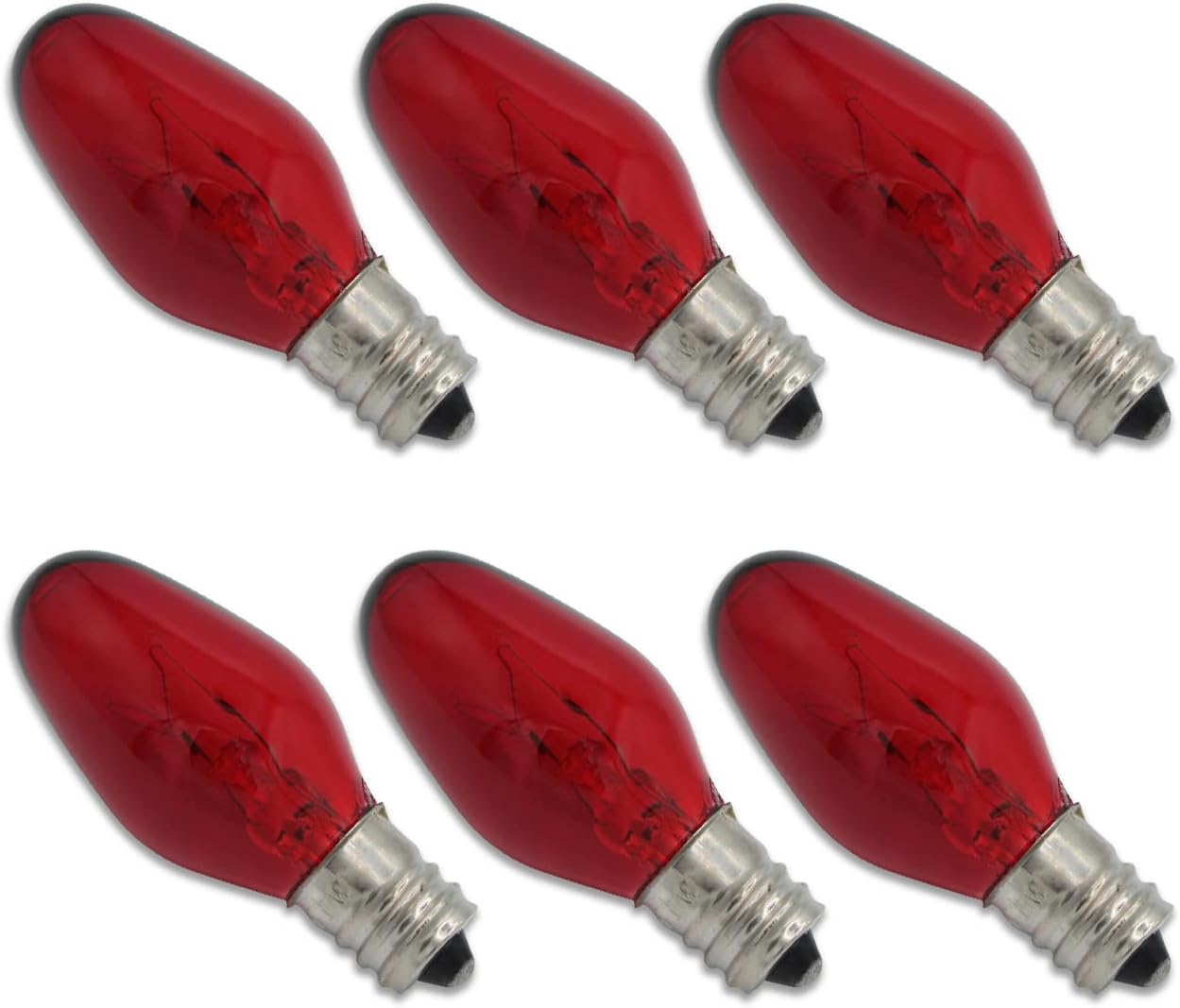 lumenivo 7 Watt Red Incandescent C7 Colored Night Light Bulbs 7W C7 Red ...