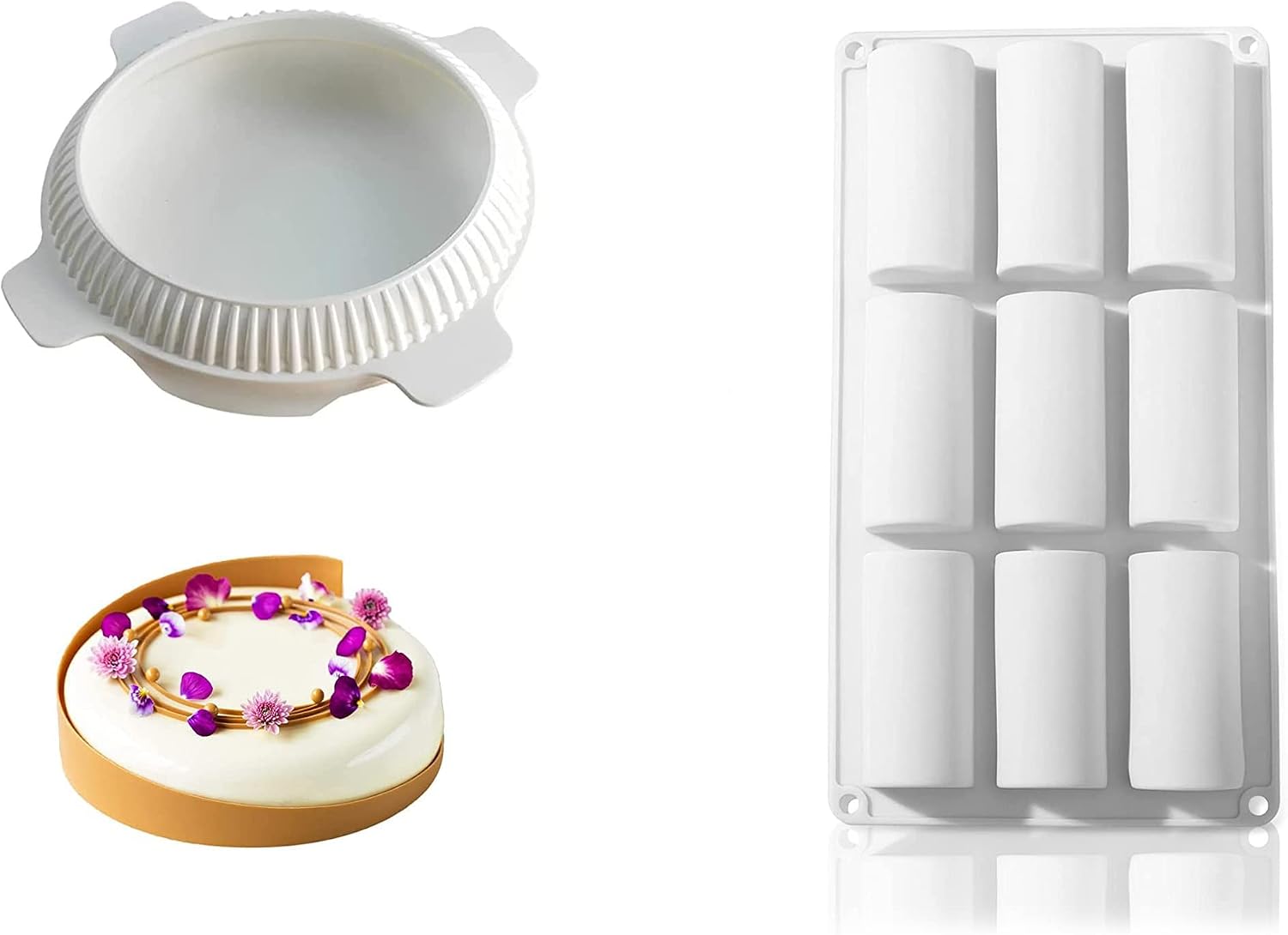 Amazon.com: VIKROM 3D Round Silicone Mold For Cake, Chiffon, Cheesecake ...