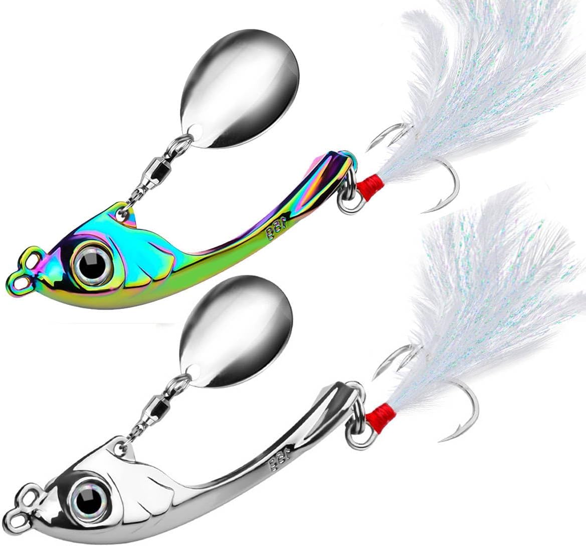 Amazon.com : Fishing Lures VIB Tail Spinners Bait Metal Sinking Lures ...