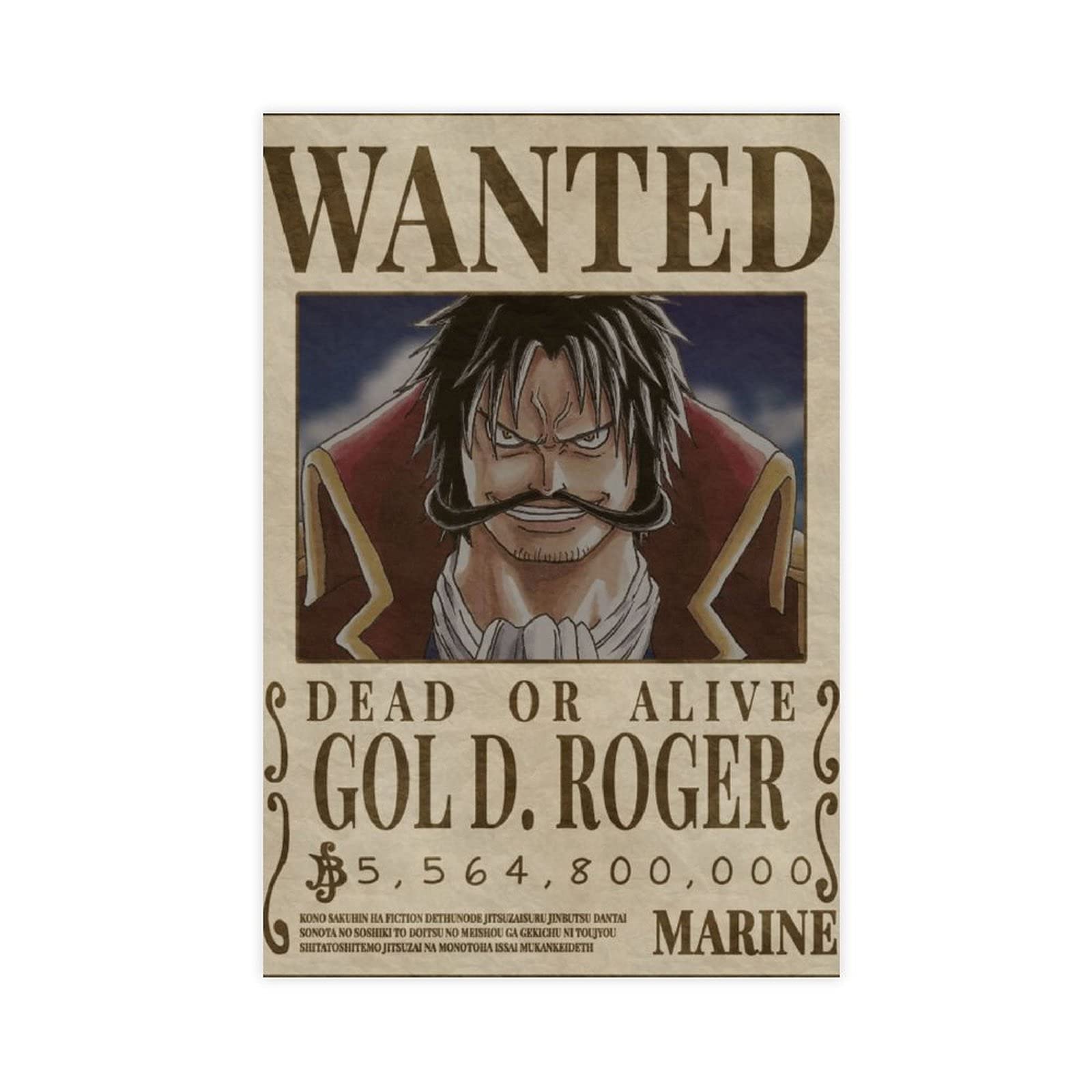 One Piece Wanted Gold Roger Gol D. Roger Embroidery Design, One Piece