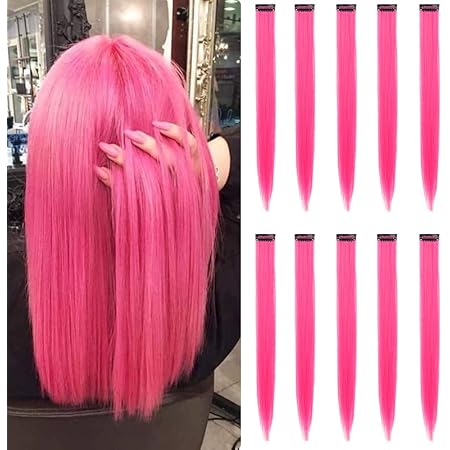 Amazon.com : TOFAFA 22 inch Colored Hair Extensions Straight Hairpiece ...