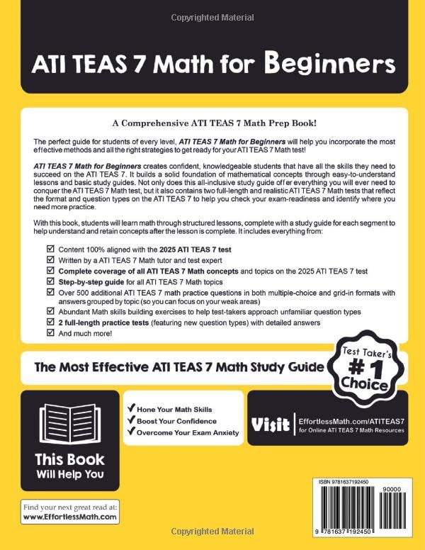 Snapklik.com : ATI TEAS 7 Math For Beginners: The Ultimate Step By Step ...