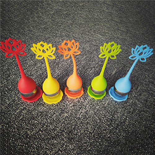 Vorkin Lotus Shaped Stainless Steel Tea Infuser Teaspoon Silicone Loose ...