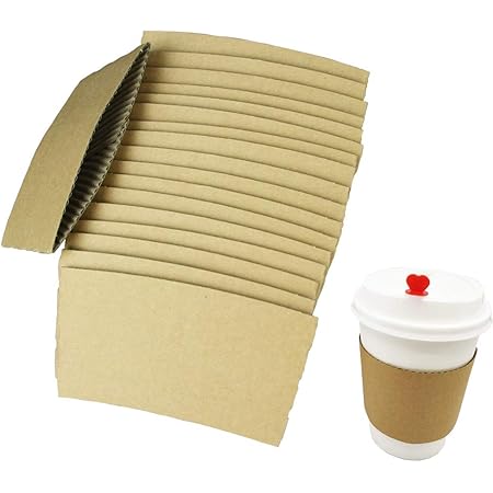 Amazon.com: ZIQI 200 Pack Coffee Cup Sleeves, Kraft Paper Hot Cup ...
