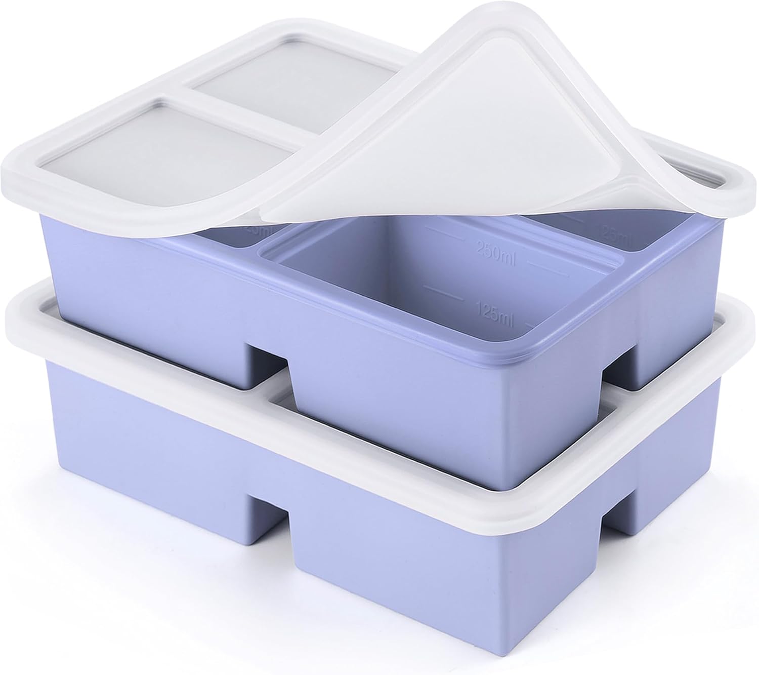 Amazon.com: BIONMAPLE 2 PACK 1 Cup Silicone Freezer Trays With Lid For ...