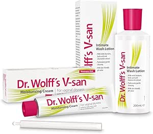 Dr. Wolff's V-san Soothing Set -Moisturising Cream 50g + Intimate Wash Lotion 200ml | Vaginal ...