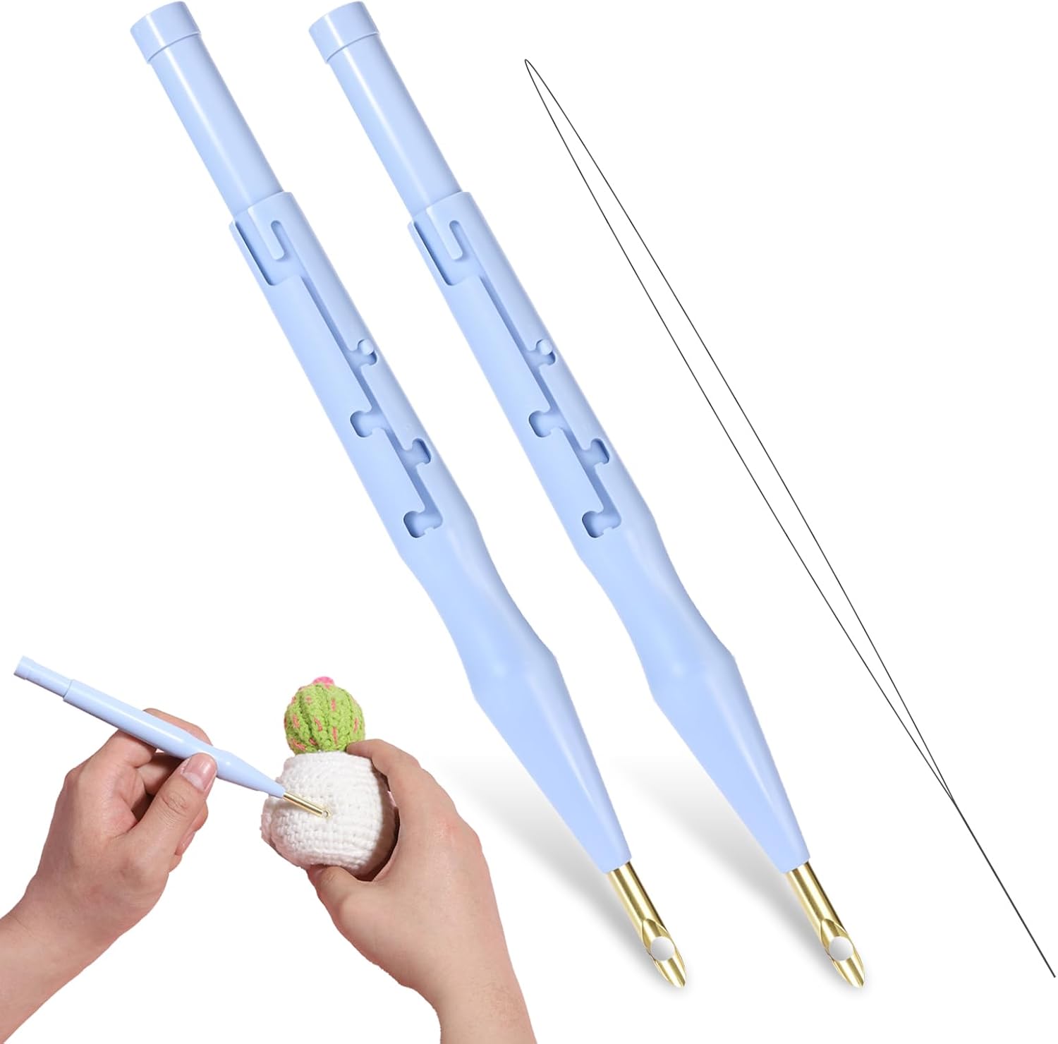 Amazon.com: 2 Pcs Adjustable Embroidery Punch Needle Threader, Felting ...