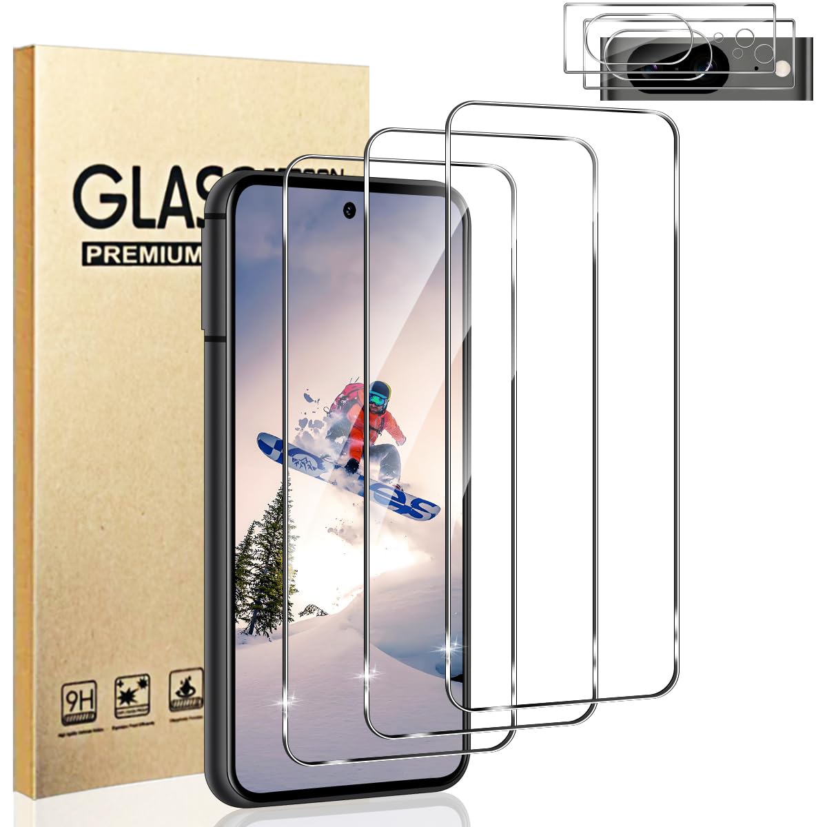 Amazon.com: (3+2 Pack) Pixel 8 Screen Protector with Camera Lens ...