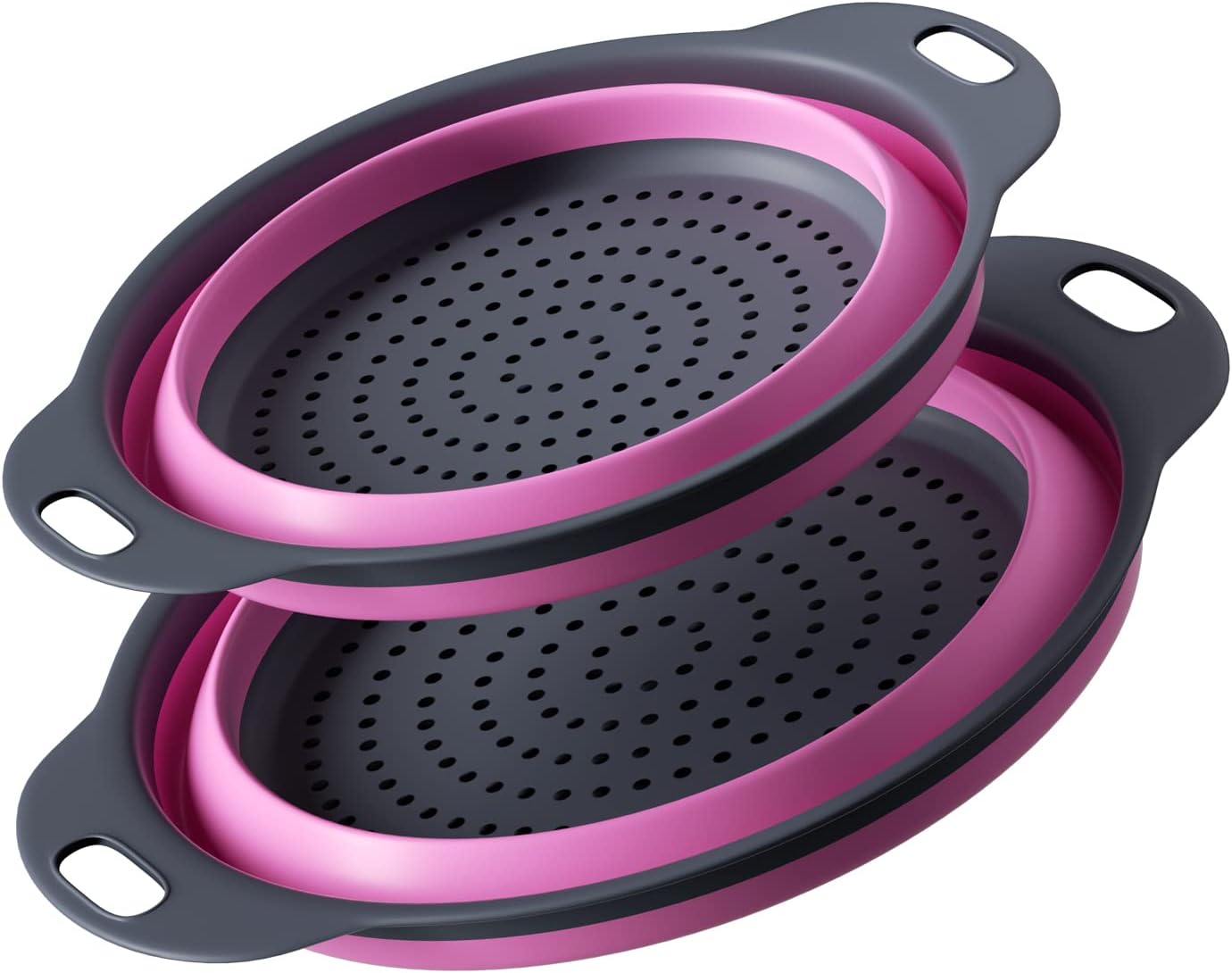 Amazon.com: 2 Pcs Collapsible Colander Set, Round Silicone Kitchen ...