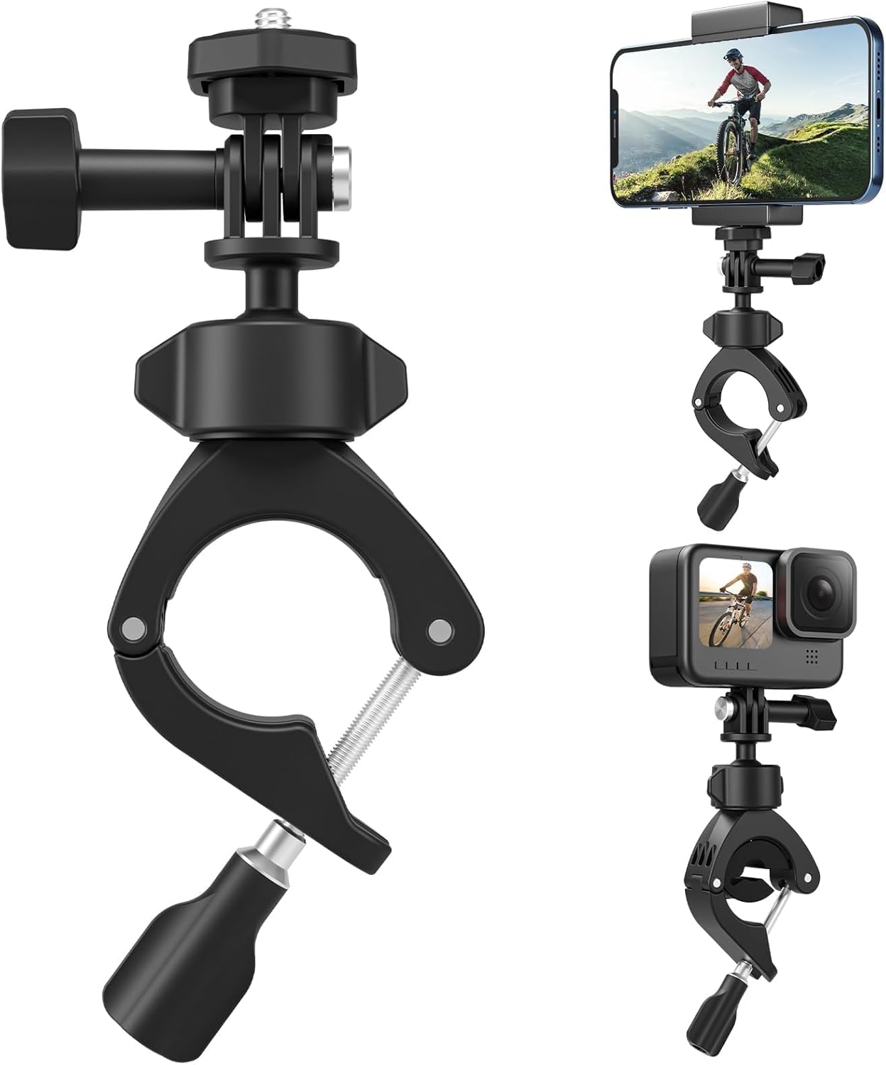 TELESIN 360° Rotatable Handlebar Mount with Phone Holder for GoPro Hero ...