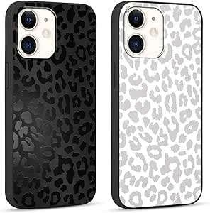 Amazon.com: RUMDEY 2 Pack Cute Cheetah Print for Apple iPhone 12/12 Pro 6.1" Phone Case,Luxury ...
