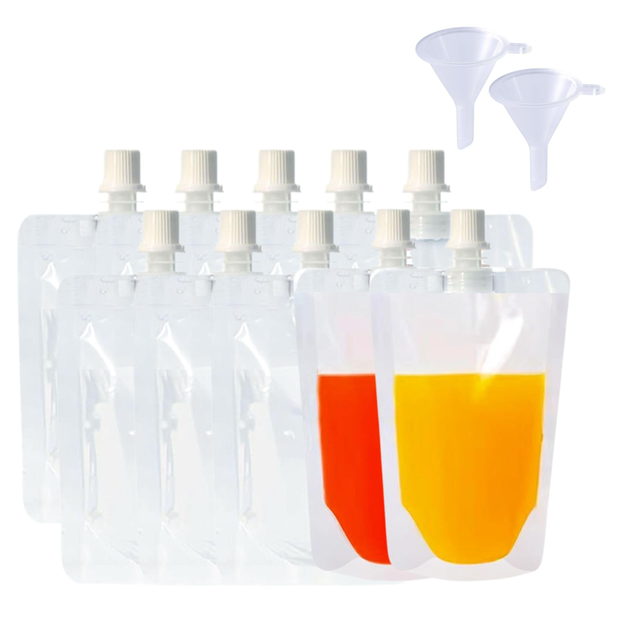 Amazon.com: 10 Pack Reusable Drink Pouches Flask Bags Plastic Juice ...