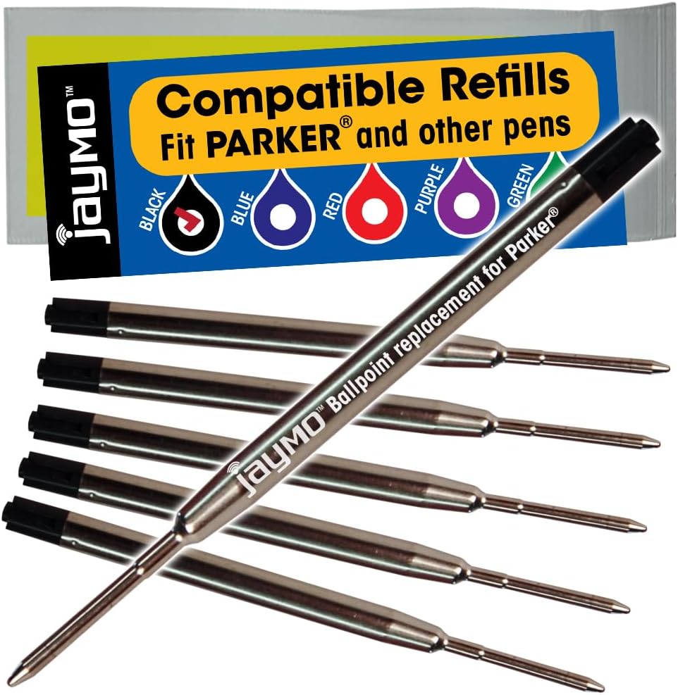 Amazon.com : Parker Ball Point Pen Refills, Fine Point, Black Ink, 6 ...