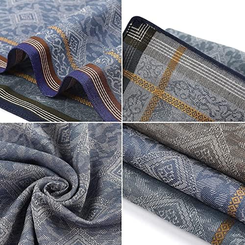 6Pcs Luxury 100% Cotton Men’s Plaid Handkerchief, Soft Hanky with ...