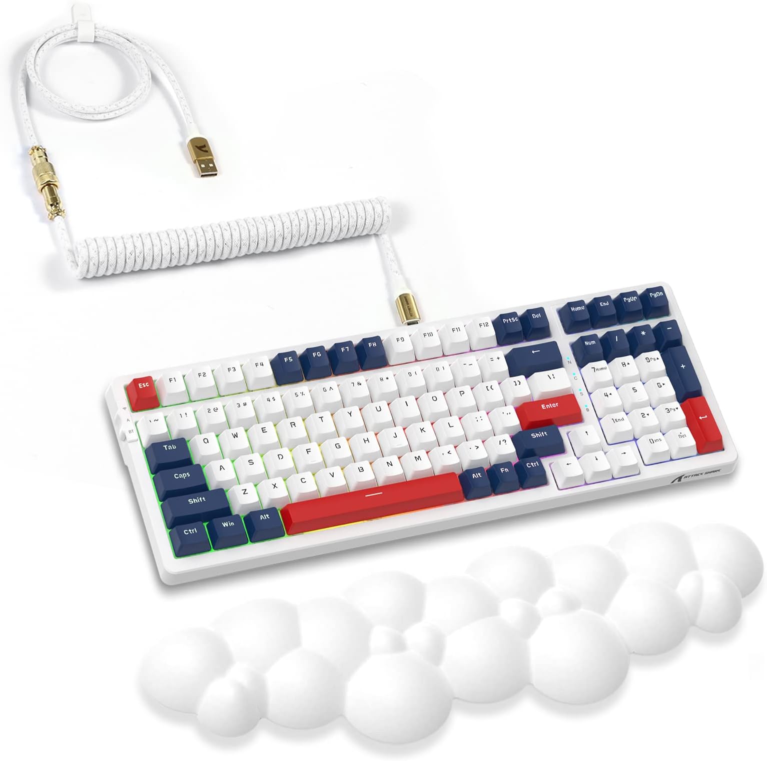 Amazon.com: ATTACK SHARK K98 Wireless Mechanical Keyboard with 100 Keys ...