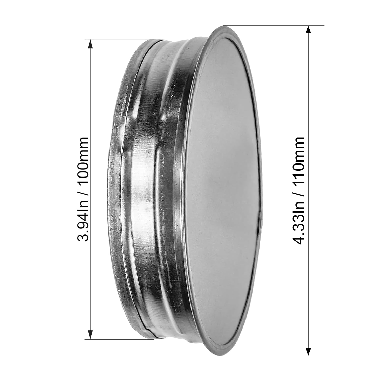 Snapklik.com : 4” Inch Duct End Cap - Galvanized Steel Round Vent Cover ...