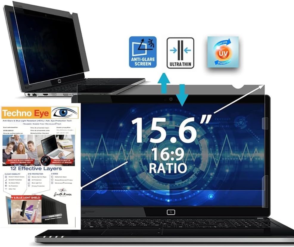 PxIn 13.3 to 15.6 Inch Laptop UV Rays Screen Protector inbuilt Adv ...