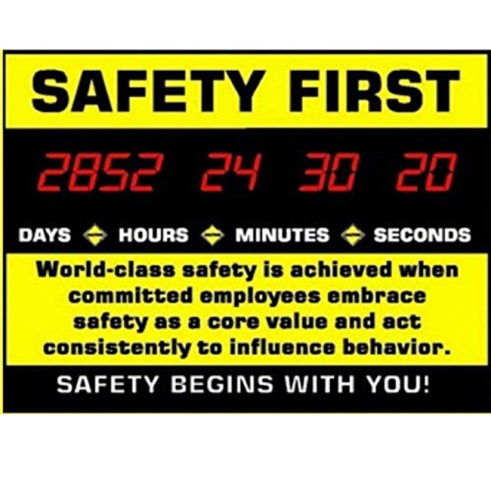 Buy Digital Safety Sign Accident Work Clock | Job/Workplace Accident ...