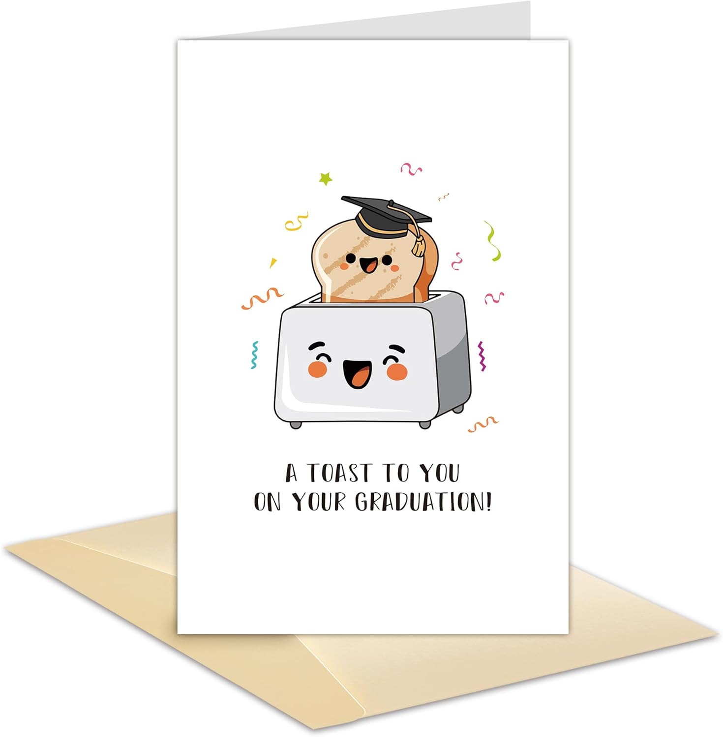 Amazon.com : Hippeny Cute Toast Grad Card, Pun Congratulation on ...