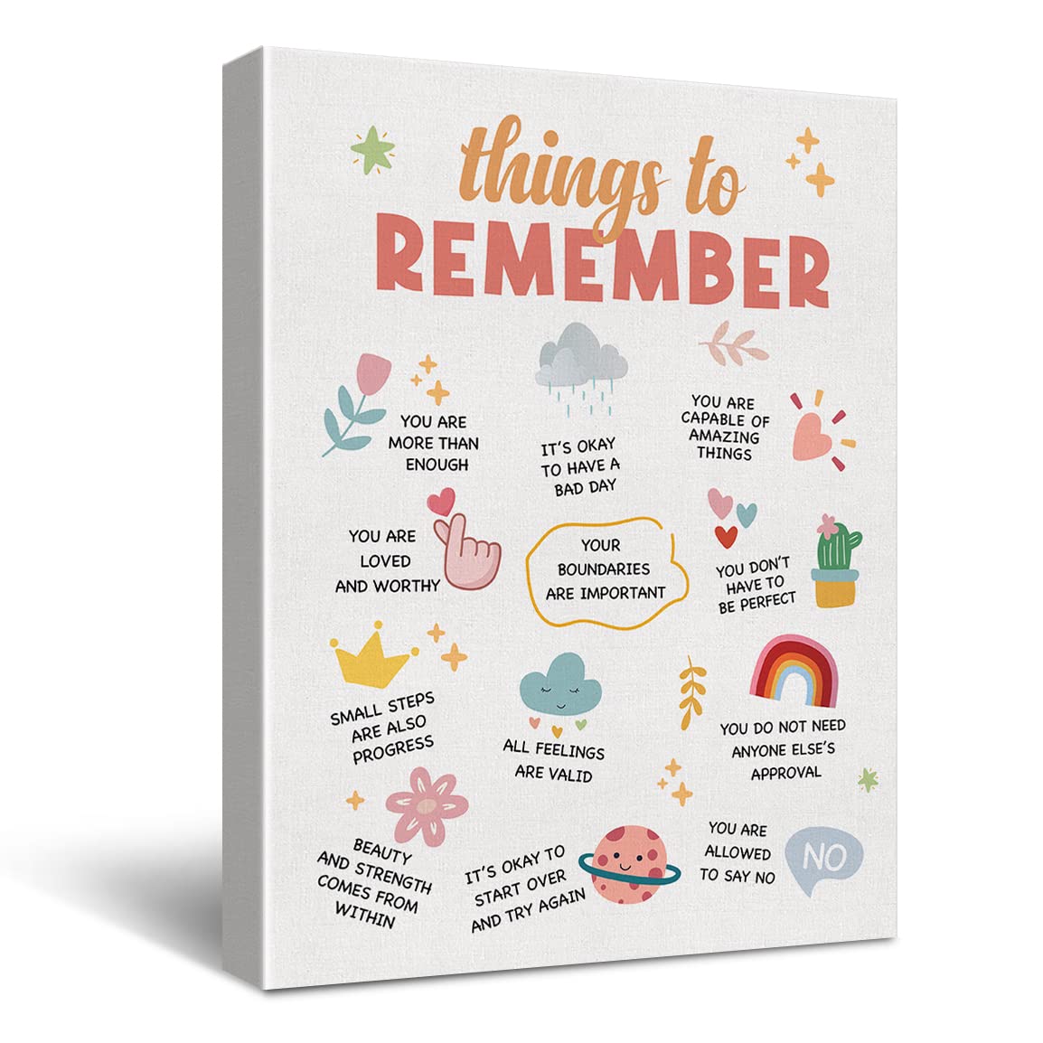Positive Things to Remember Print Poster Self Care Mental Health ...