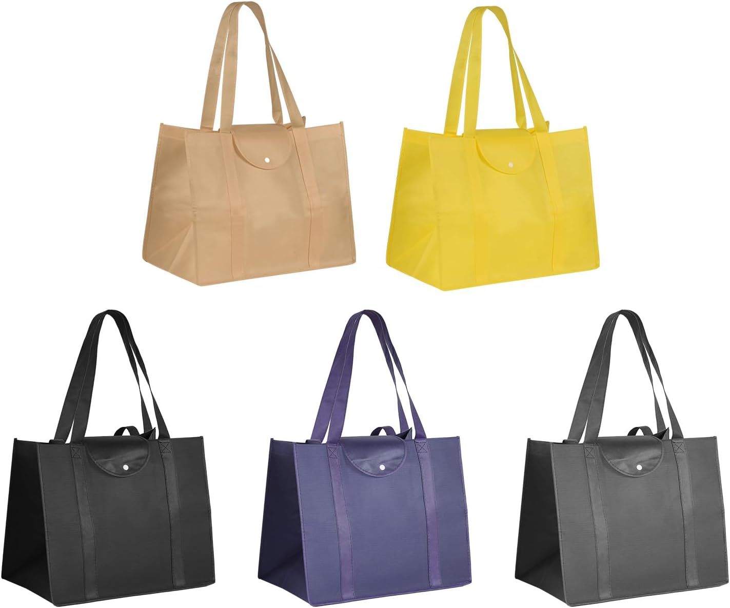 aceyoon Lot de 5 Sac de Course Reutilisable et Pliable, Grand Sac à ...