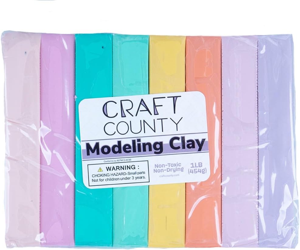 Amazon.com: Craft County Modeling Clay – 1 lb (Eight Assorted Color ...