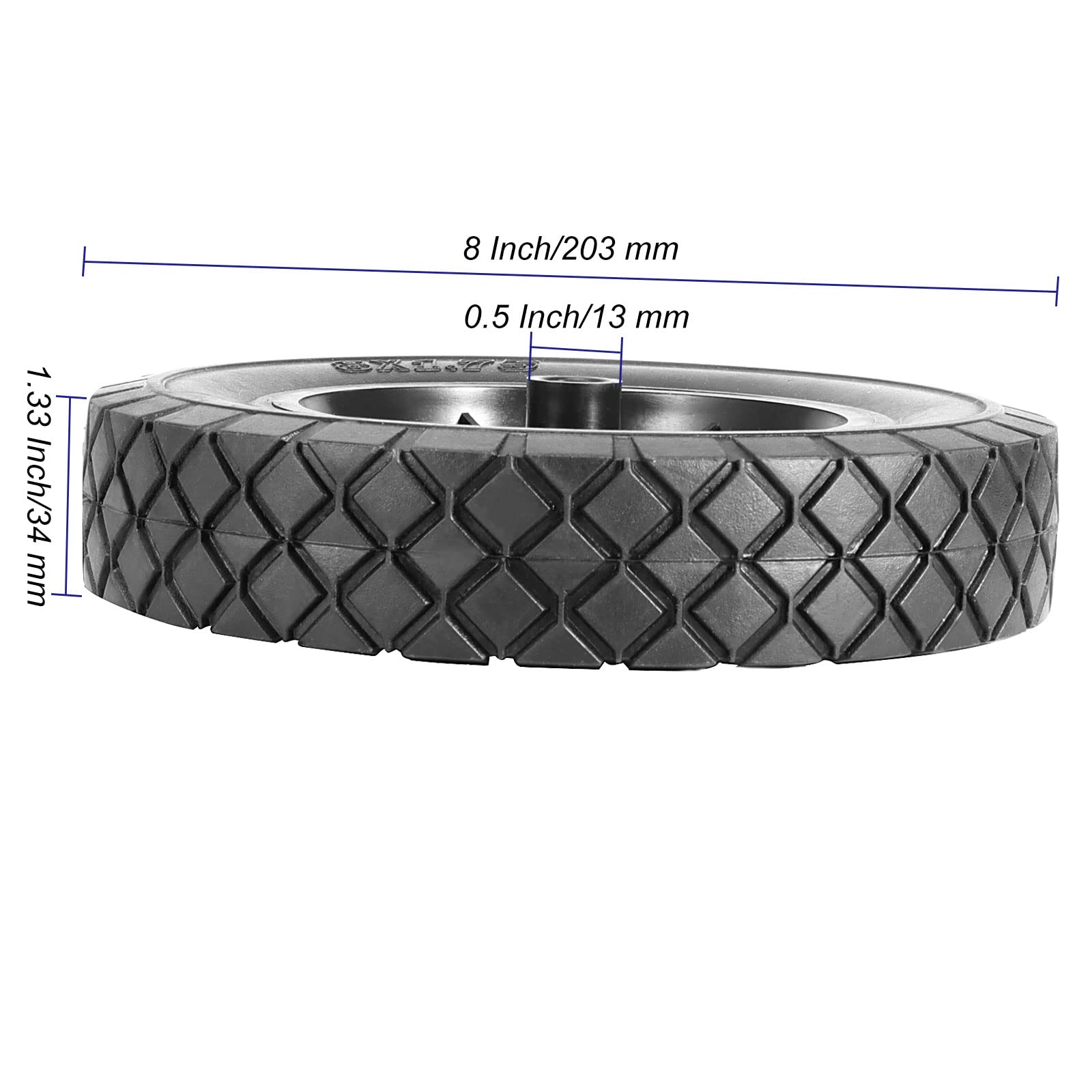 Snapklik.com : MUKCHAP 4 Pack 8 Inch Solid Rubber Wheels, Hand Truck ...