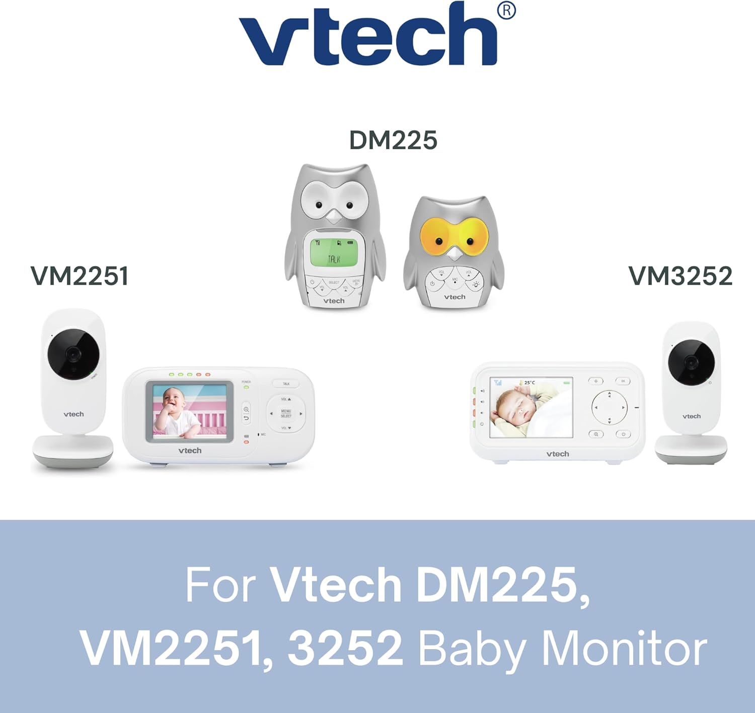 Moonybaby 9.7ft Extra Long Cord for Vtech Monitor Replacement Charger ...