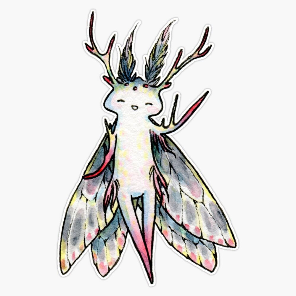Amazon.com: Happy Moth Bumper Sticker Vinyl Decal 5" : Sports & Outdoors