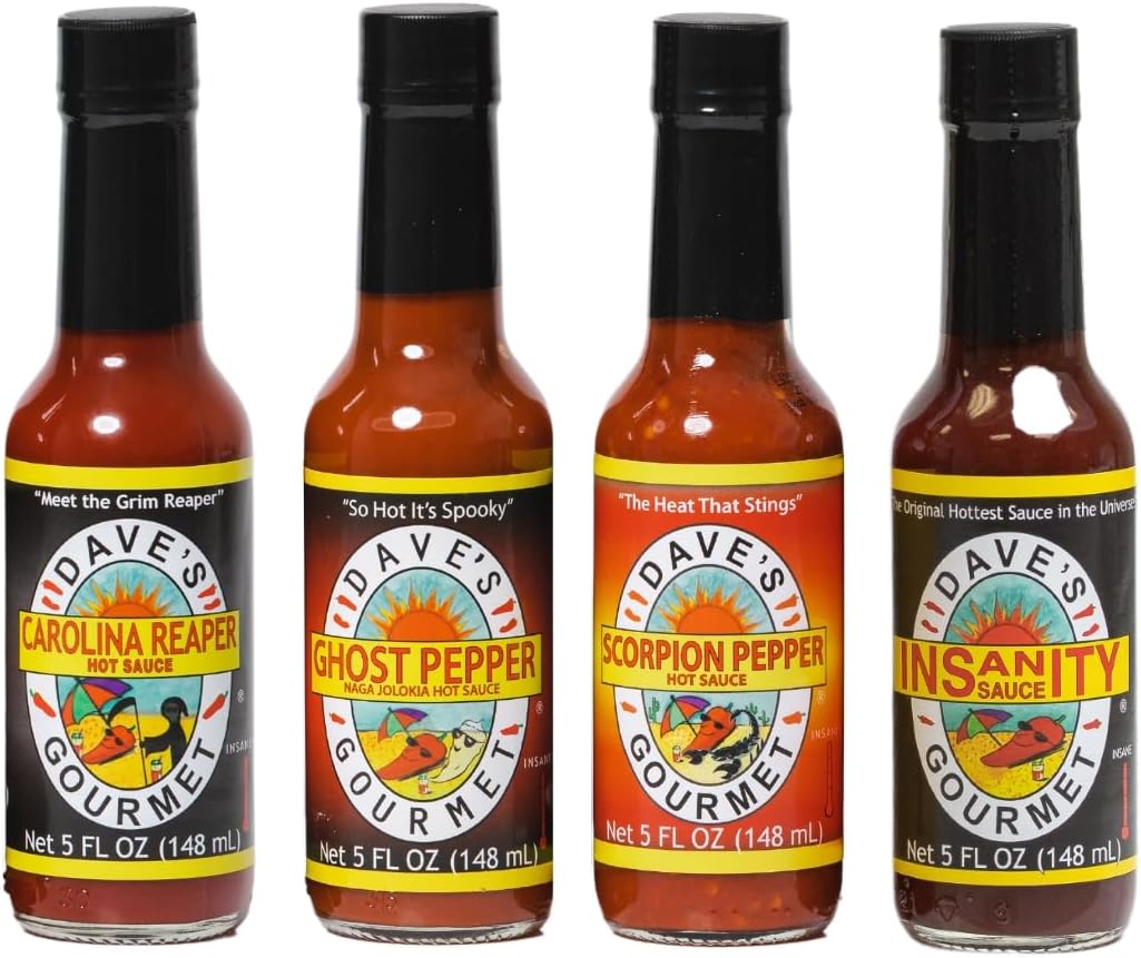 Amazon.com : Dave's Gourmet Creamy Hot Sauce Variety 4-Pack - Moderate Heat for Flavoring Your ...