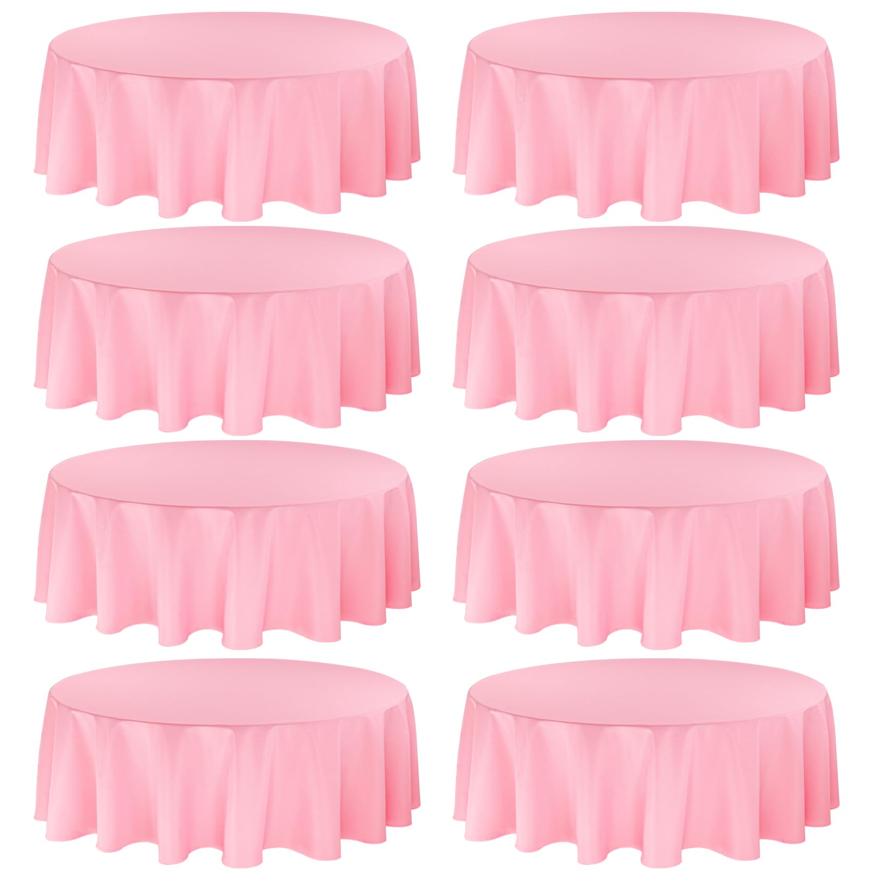 Amazon.com: 8 Pack Premium Round Tablecloth 90 Inch Pink Round Table ...