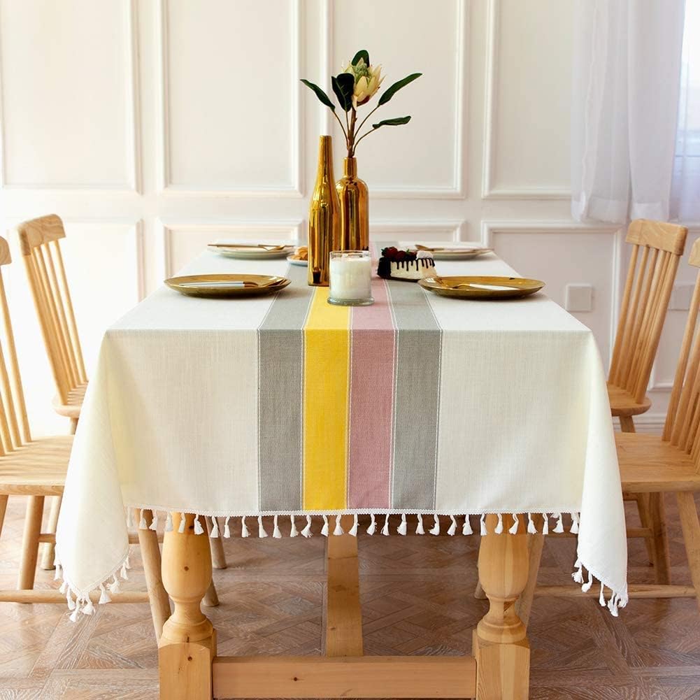 Buy HOME COLORS.IN Sicilia Center Herringbone Stripes 8 Seater Table ...