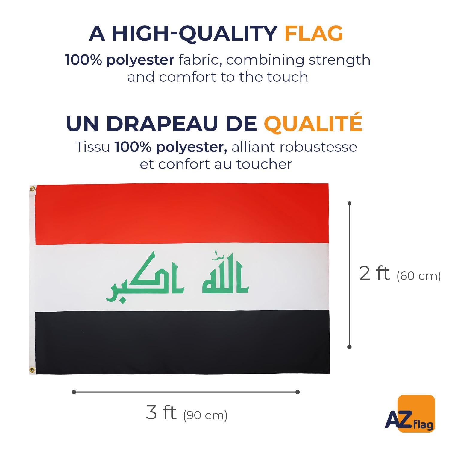 Iraq Flag Done High AZ FLAG Iraq Flag 3' X 5' Iraqi Flags 90 X 150