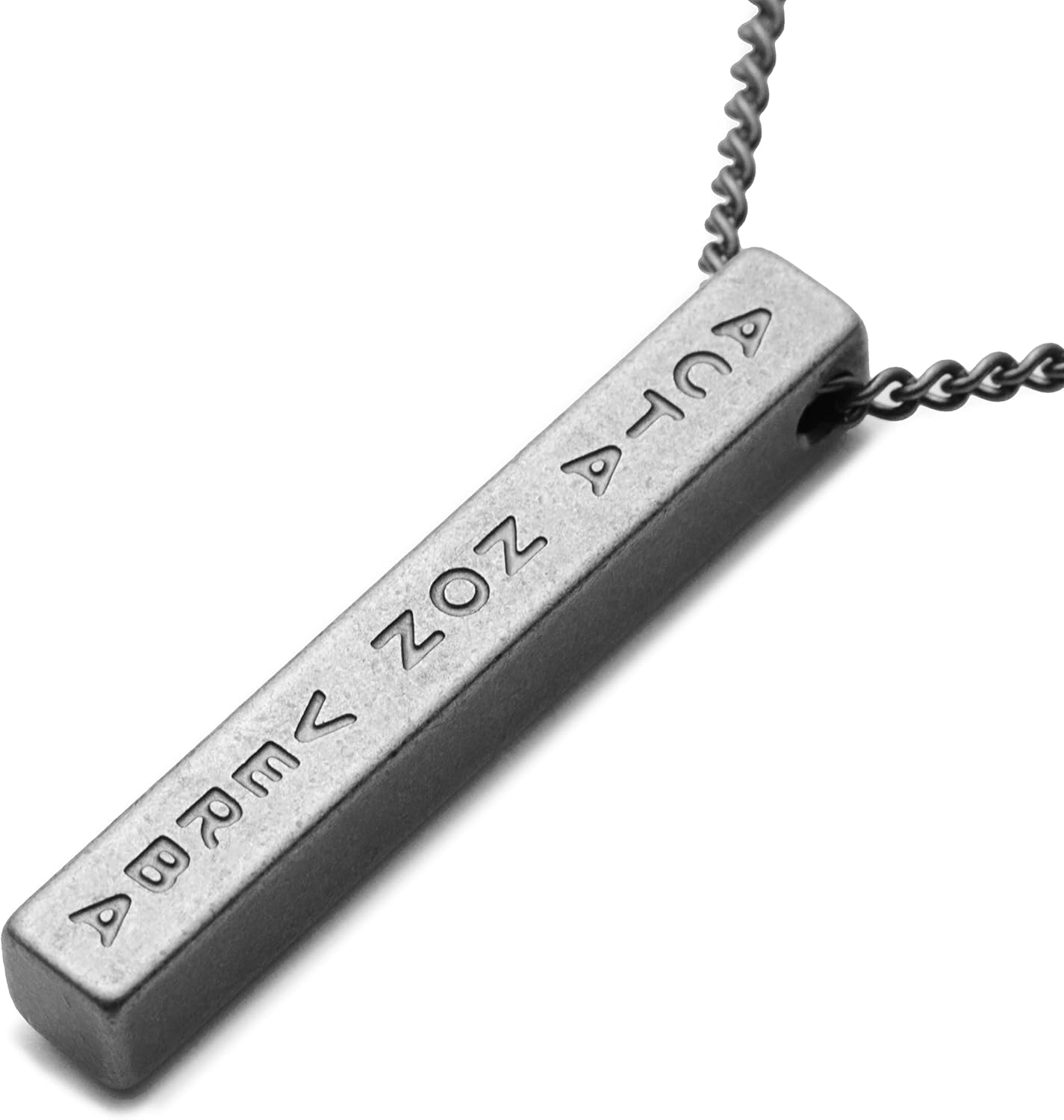 Stoic Muse Acta Non Verba Pendant Bar Necklace | Amazon.com