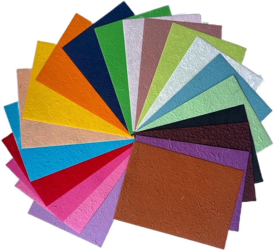 Amazon.com: 20 Colors Handmade A4 Thick Natural Fiber MulberryTree ...