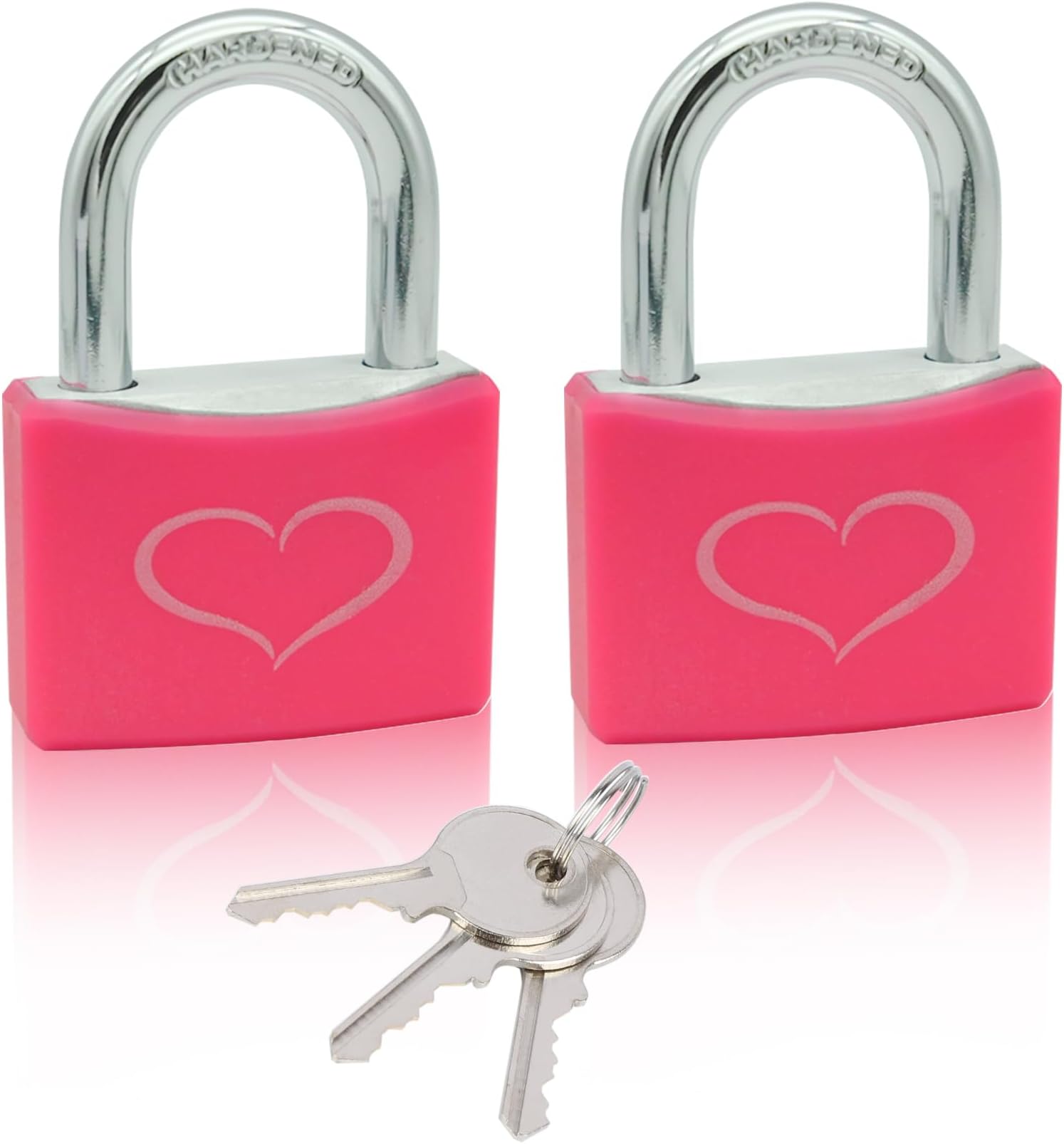 Fuaxat 2 Pack Pink Padlock with 3 Keys, Locker Lock with 1-9/16" (40 mm ...