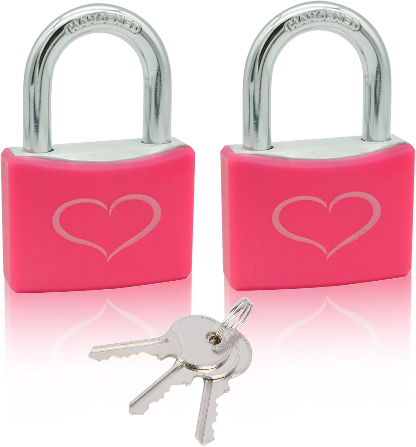 Fuaxat 2 Pack Pink Padlock with 3 Keys, Locker Lock with 1-9/16" (40 mm ...