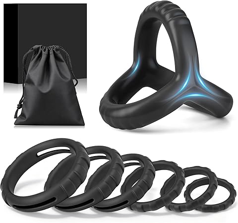 Amazon.com: Meslav 7-Piece Silicone Penis Ring Set for Men – Adjustable ...