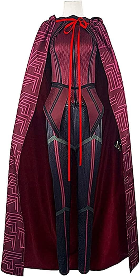 Amazon.com: Yanmao Women Wanda Maximoff Costume Scarlet Witch Red Cape ...
