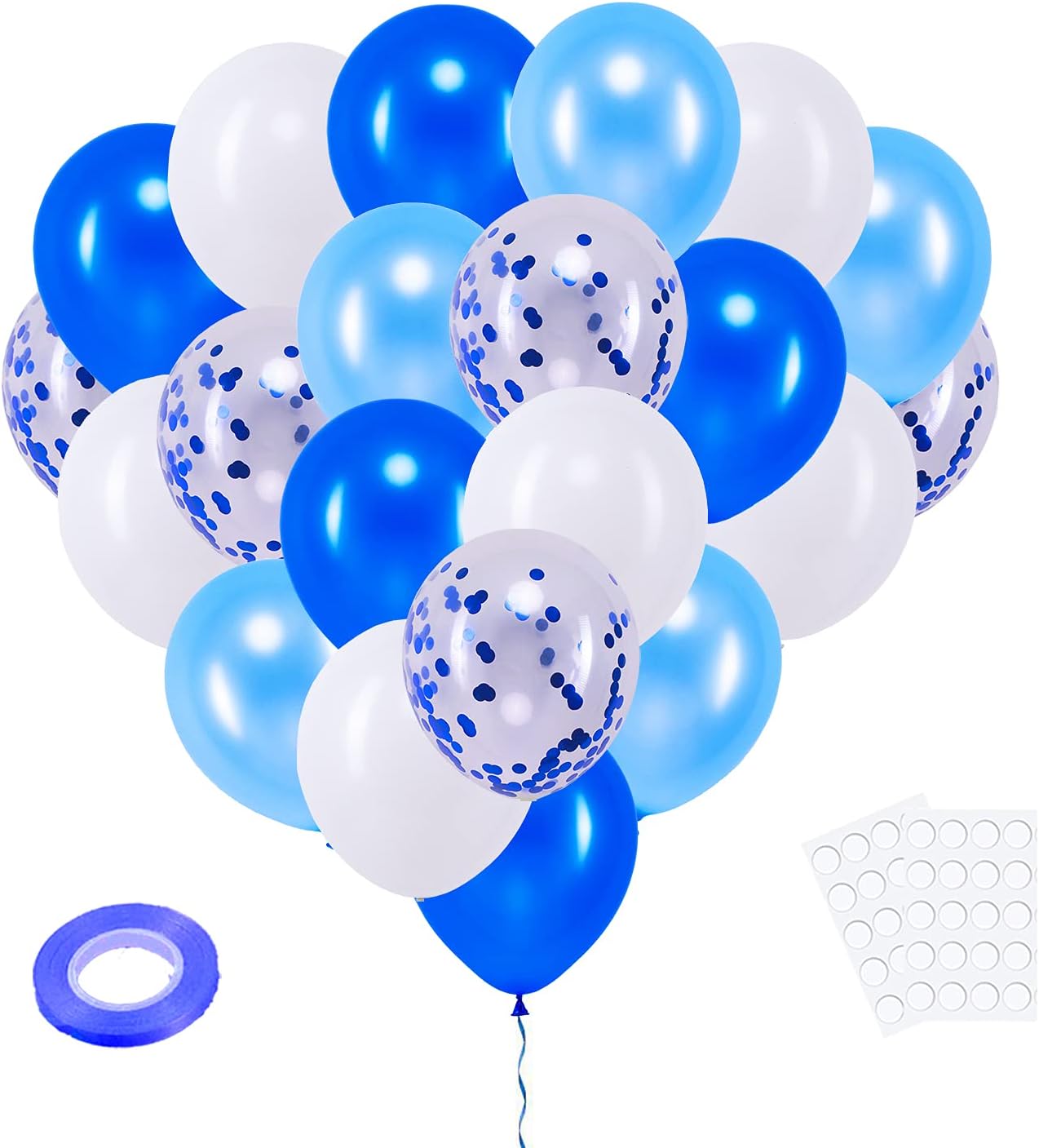 PROW 30 Pcs Party Balloons for Decorations – 12 Inches Blue, White and ...