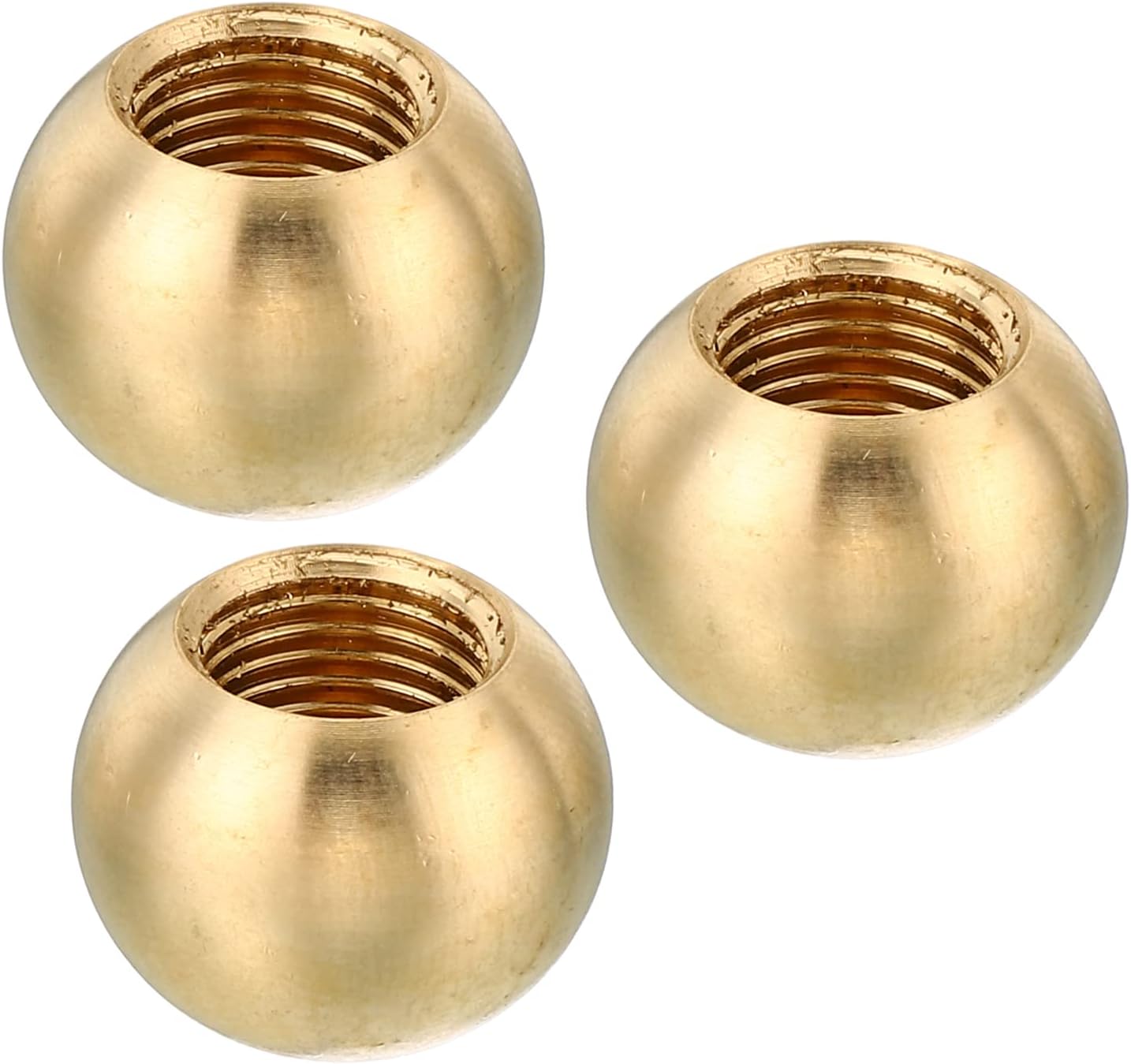 PATIKIL M10x1 17.5mm Thread Lamp Finials Cap Knob, 3 Pack Brass Ball ...