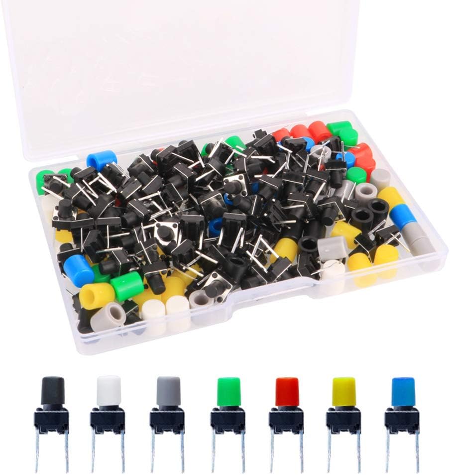 Amazon.com: MakerSpot 6mm 2 Pin Panel PCB Momentary Tactile Tact Push ...