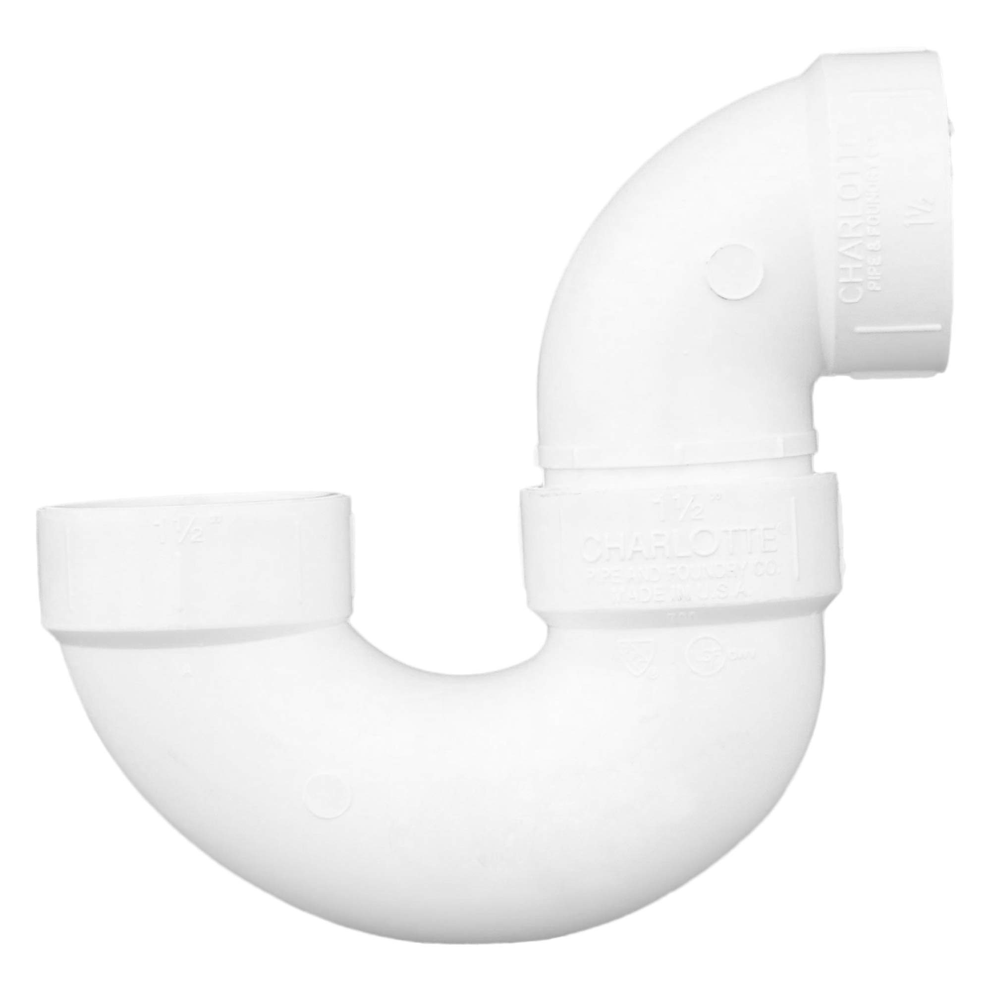 CHARLOTTE PIPE 1 1/2 DWV P-Trap with Solvent Weld Joint DWV (Drain ...