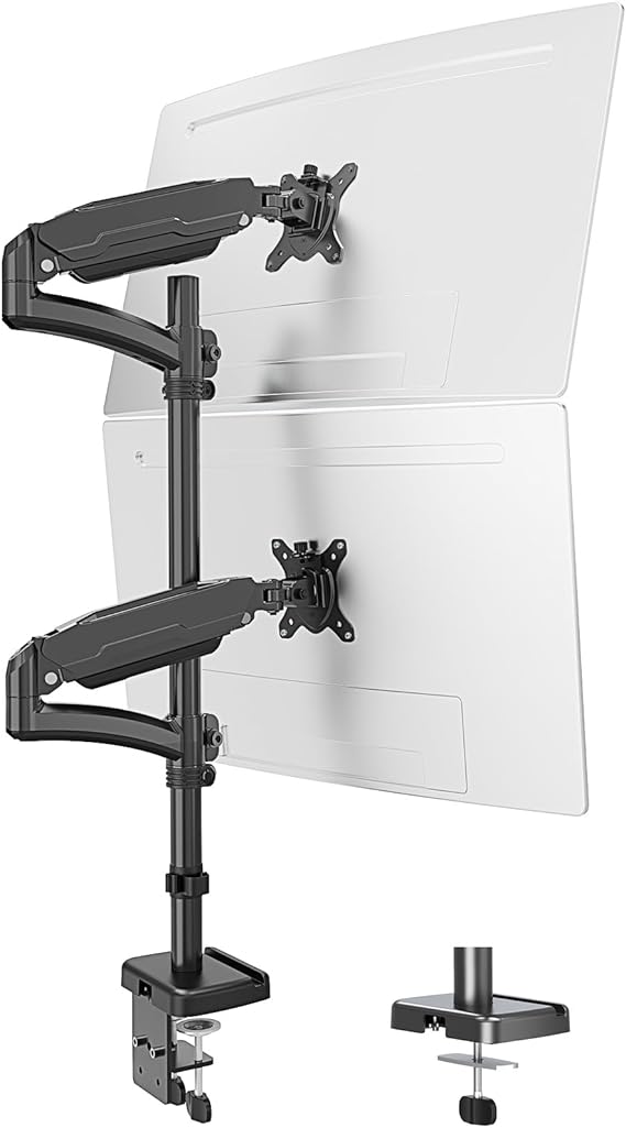 Amazon.com: MOUNT PRO Vertical Dual Monitor Mount, Stacked Monitor ...